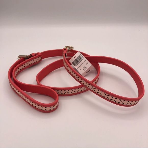 henri bendel | Dog | Henribendel Perforated Pink Coral Dog Leash Nwt ...